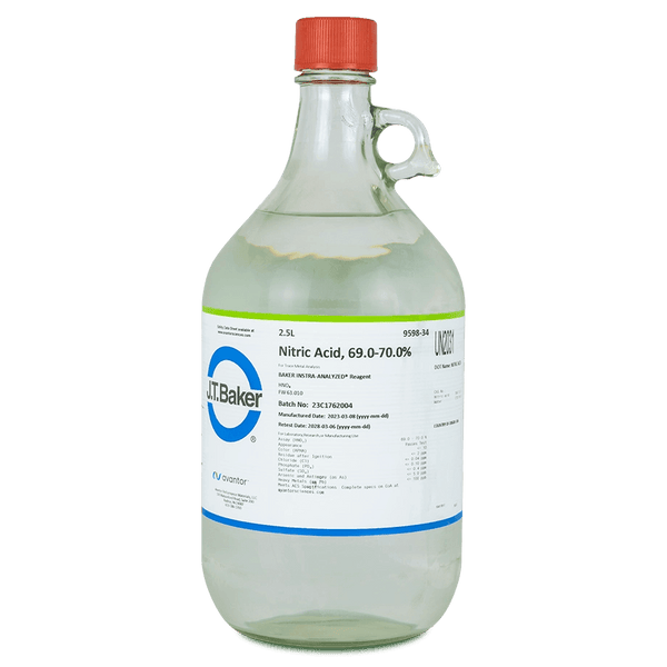 ÁCIDO NÍTRICO 69-70% GRADO ANALÍTICO INSTRA 2.5 L J.T. BAKER 9598-34 C – Mercalab